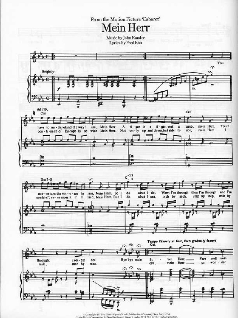 Cabaret - Mein Herr | PDF