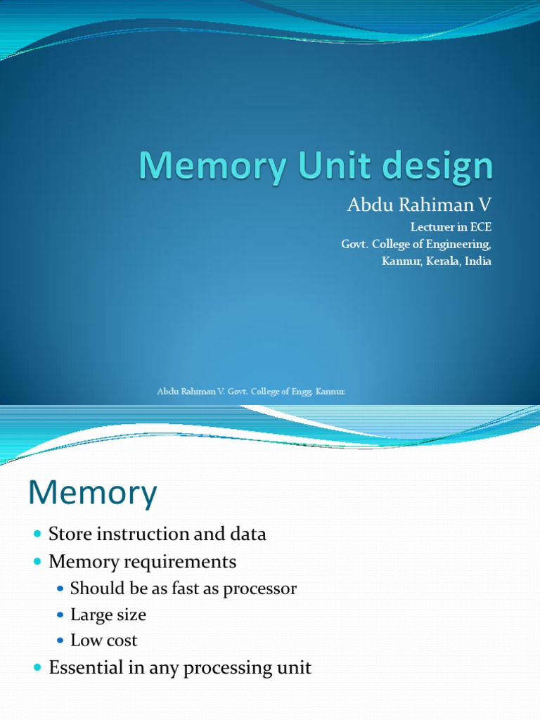 Memory Unit Design 01 | PDF | Cpu Cache | Computer Data Storage