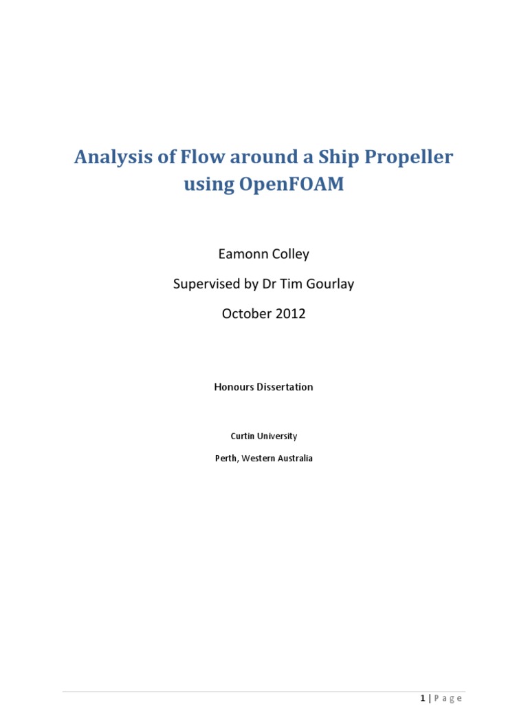Analysis of Flow Around A Ship Propeller Using OpenFOAM | PDF | Computational Fluid Dynamics ...