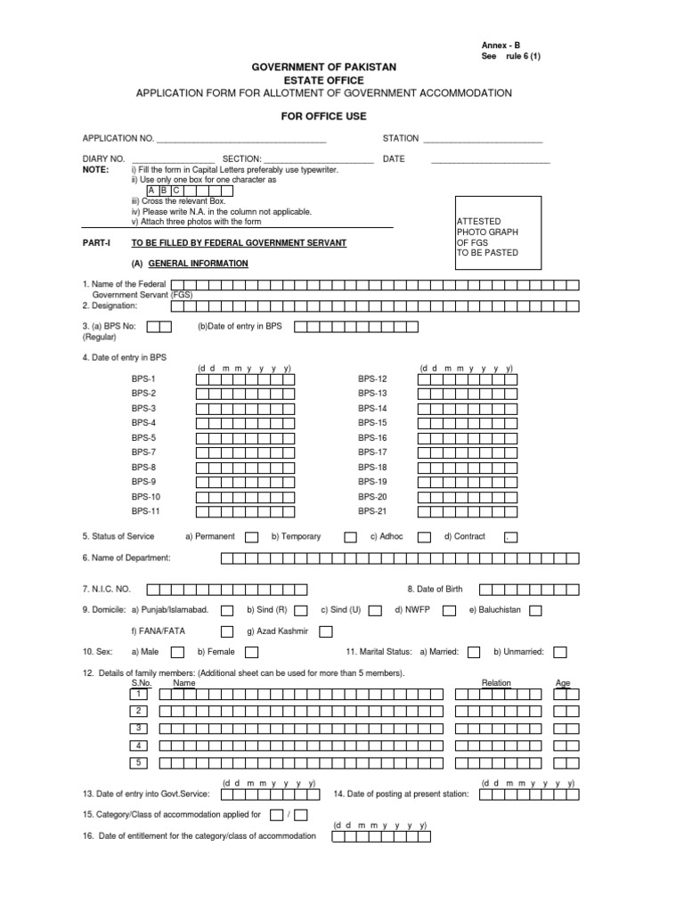 APPLICATION FORM FOR ALLOTMENT OF GOVERNMENT ACCOMMODATION.pdf ...