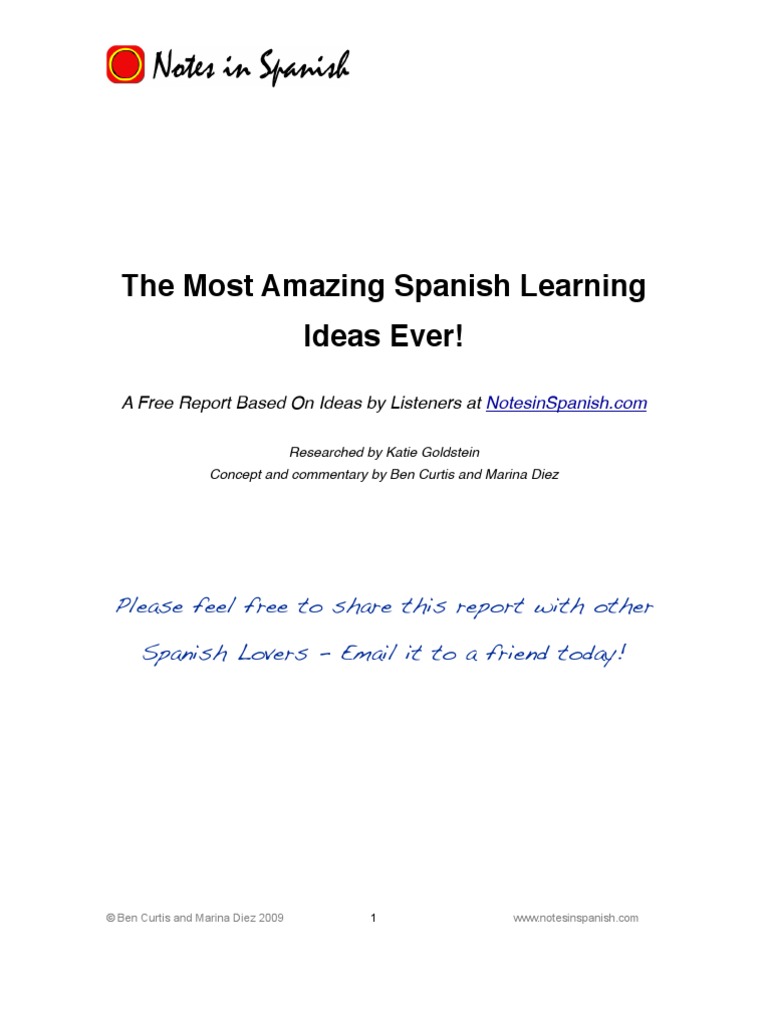 Most Amazing Spanish Learning Report | PDF | Spanish Language | Languages