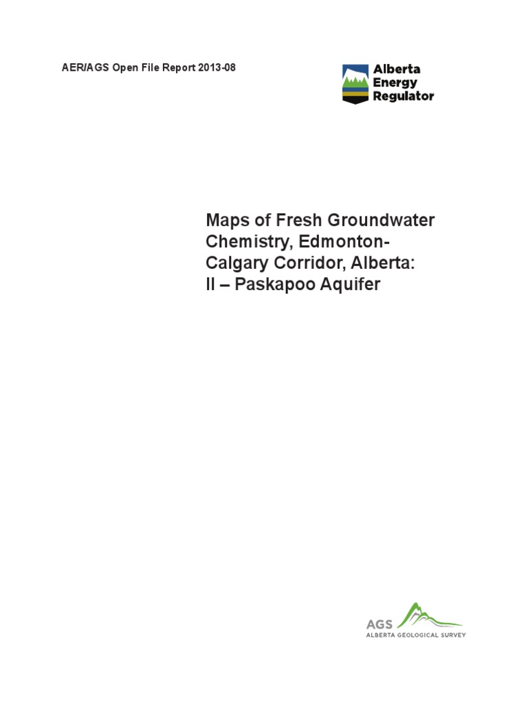 Groundwater Quality in Paskapoo Aquifer | PDF | Aquifer | Groundwater