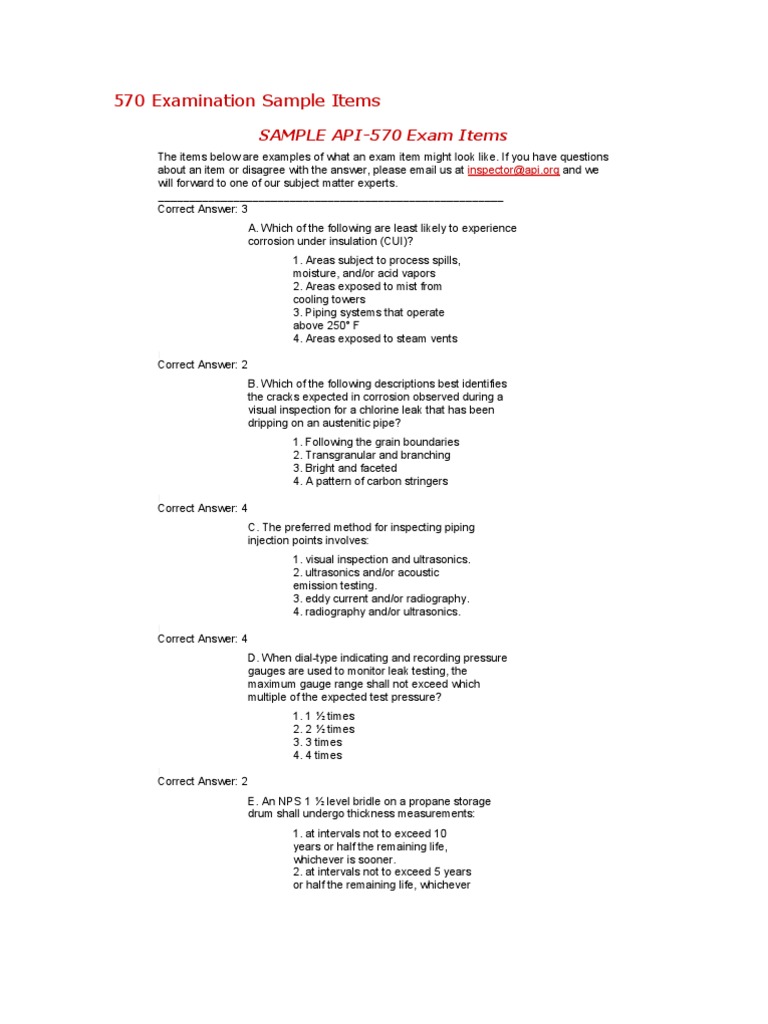 570 Examination Sample Items | PDF | Welding | Construction