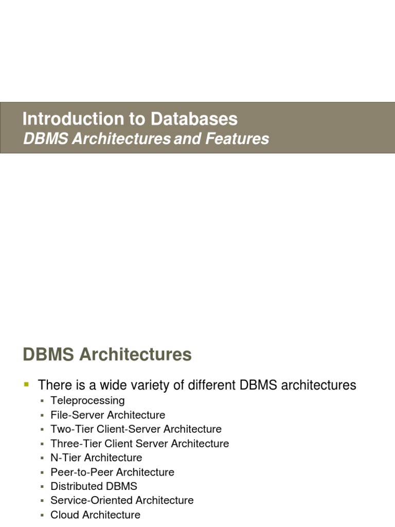 Database Architectures | PDF | Cloud Computing | Client–Server Model