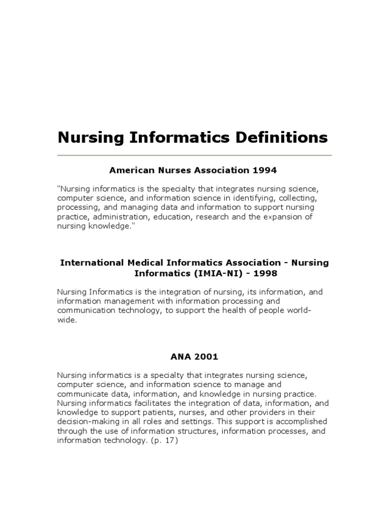 Nursing Informatics | PDF | Electronic Health Record | Telemedicine