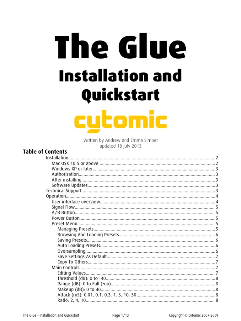 The Glue - Installation and Quickstart | PDF | Software | Electronics