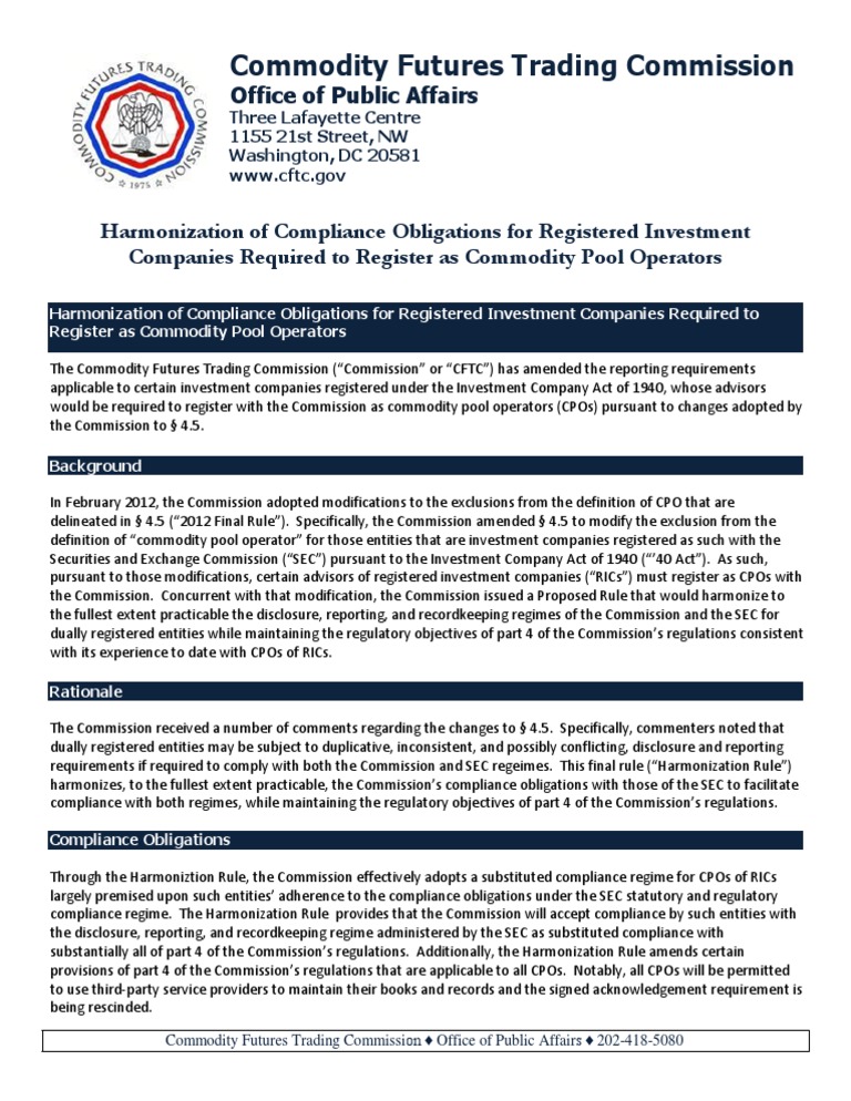 Commodity Futures Trading Commission: Office of Public Affairs | PDF ...