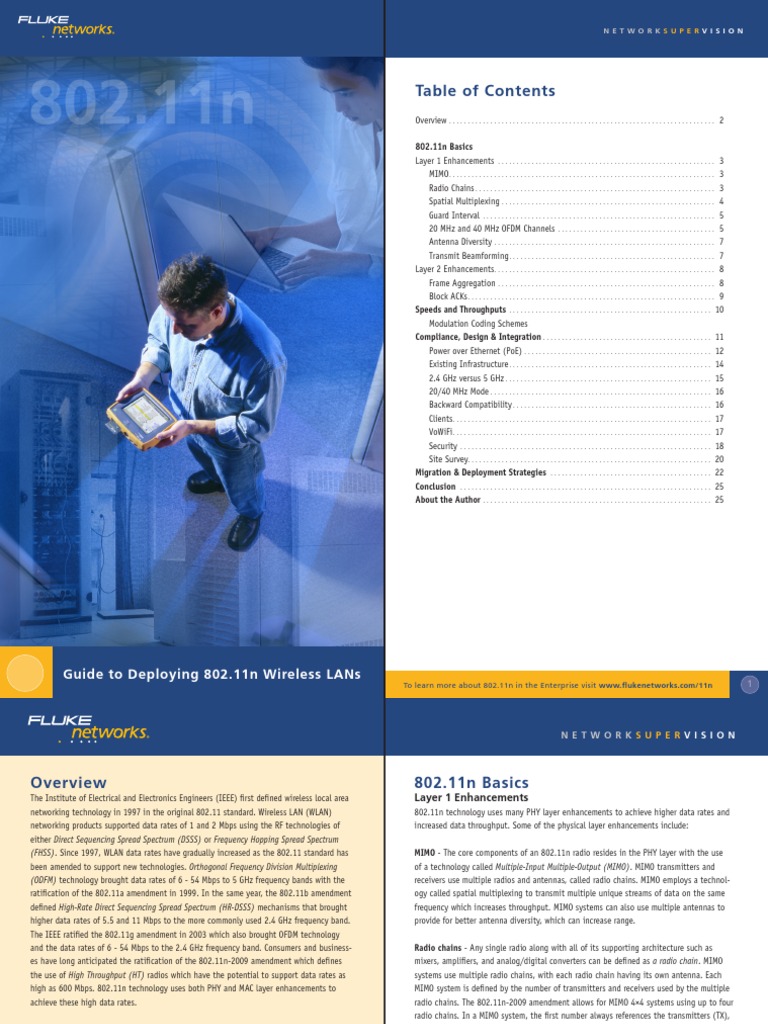 Guide To Deploying 802 11n Wireless Lans Pdf Ieee 802 11 Mimo
