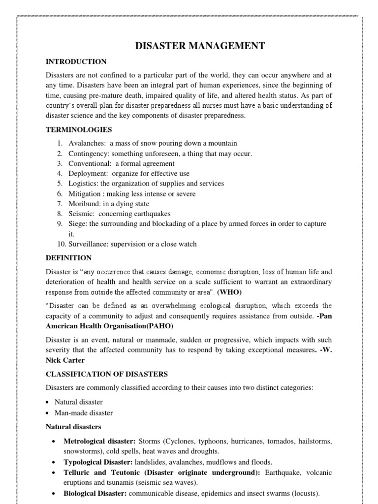 Disaster Management | PDF | Emergency Management | Emergency Department