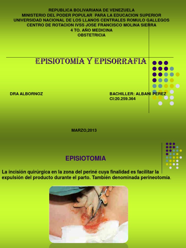 Episiotomia Episiorrafia Albani | PDF | Parto | La salud de la mujer