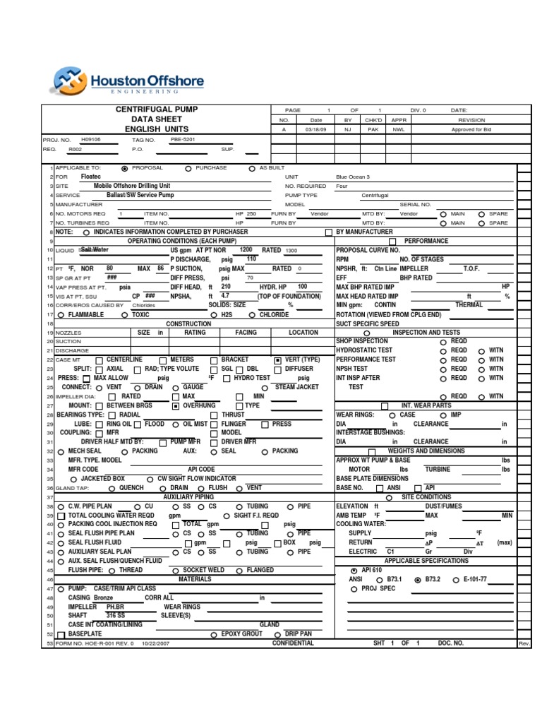 API 610 10th Edition (Iso 13709) Pump Datasheet PDF Pump, 55% OFF