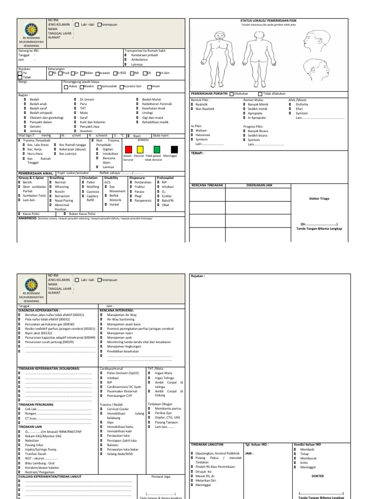 Formulir UGD | PDF | Ilmu Sosial | Kesehatan Holistik