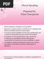 How To Write Choral Speaking Script | PDF | Conducting | Leisure