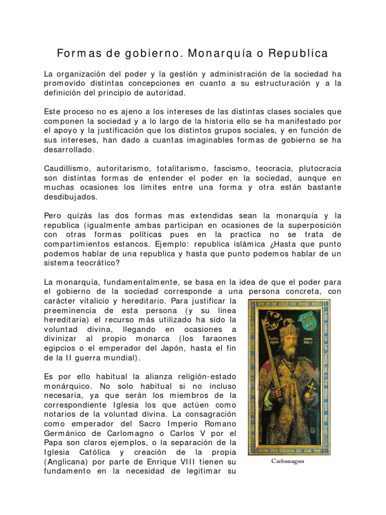Monarquía: Definición y Características | PDF | Monarquía | Monarca