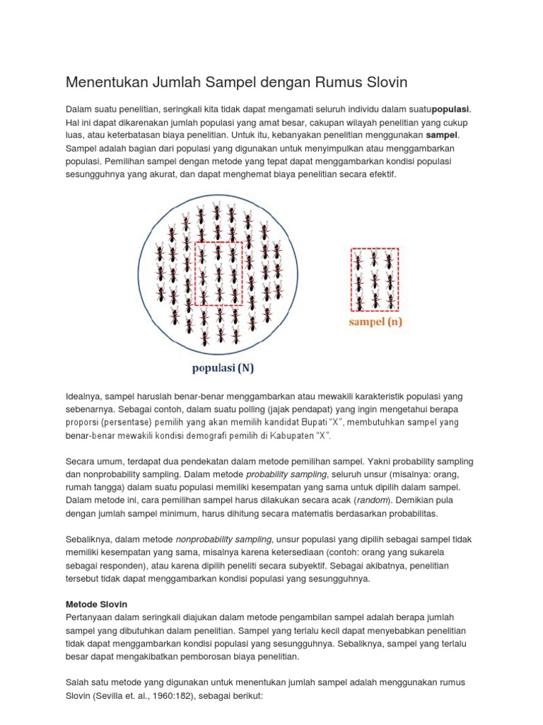 Rumus Slovin Cara Hitung Rumus Slovin Besar Sampel