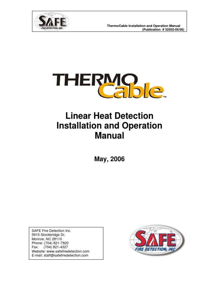 ThermoCable Installation Manual | PDF | Fire Sprinkler System | Cable