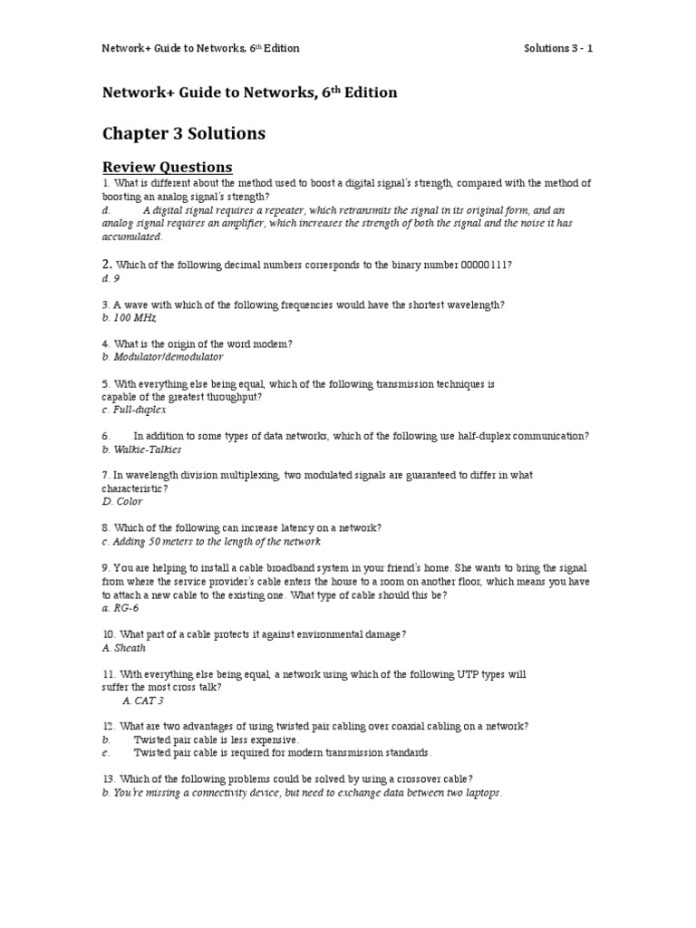 Chapter 3 Review Questions | PDF | Computer Network | Optical Fiber