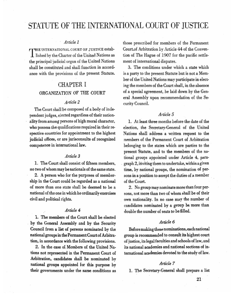 Icj Statute e | PDF