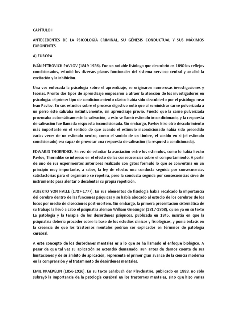 Historia de la Psicología Criminal | PDF | Trastorno mental | Psique ...