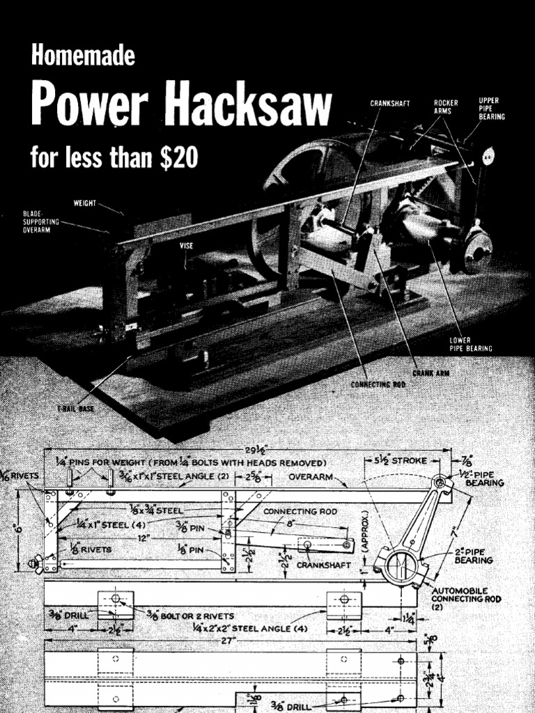 Power HackSaw | PDF | Screw | Belt (Mechanical)