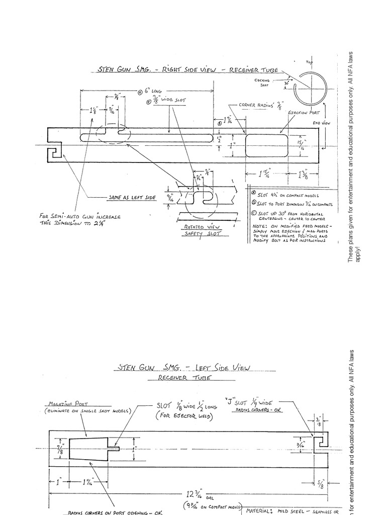 Sten Gun Blueprints