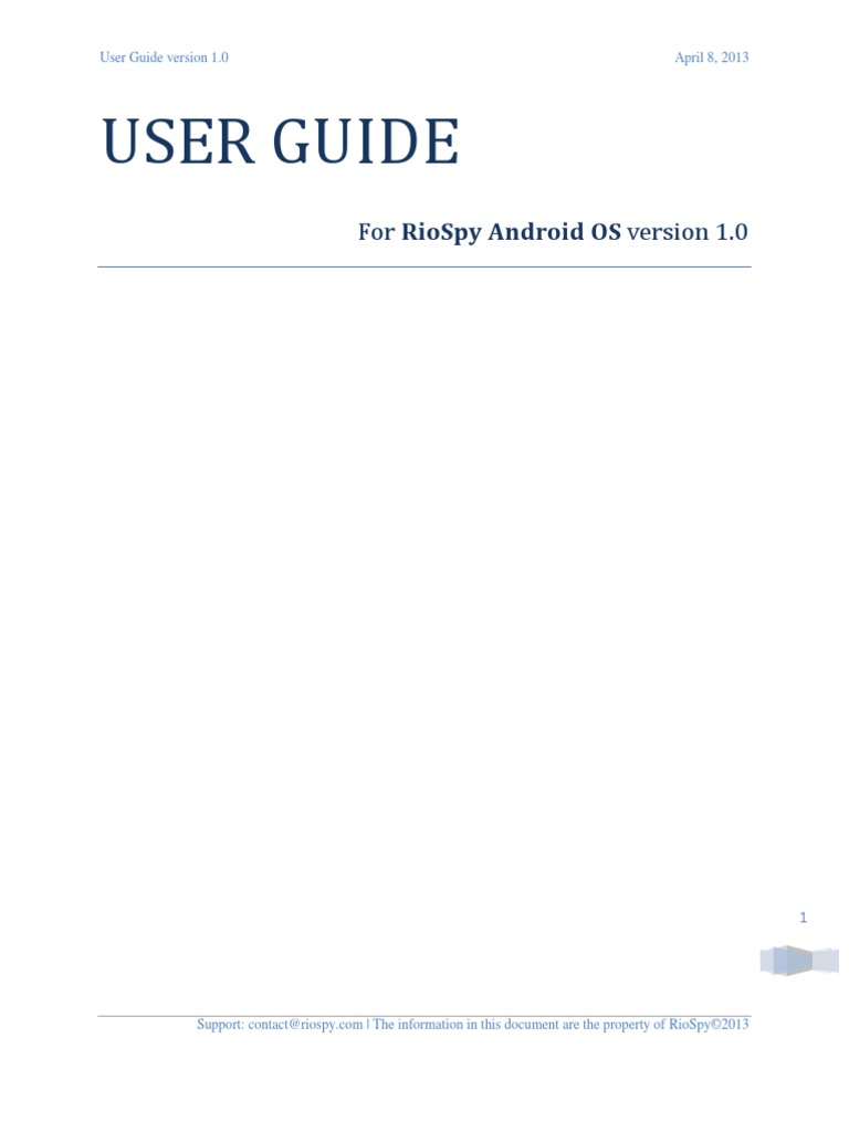 RioSpy UserGuide Android 1.0.en | PDF | Android (Operating System) | User (Computing)