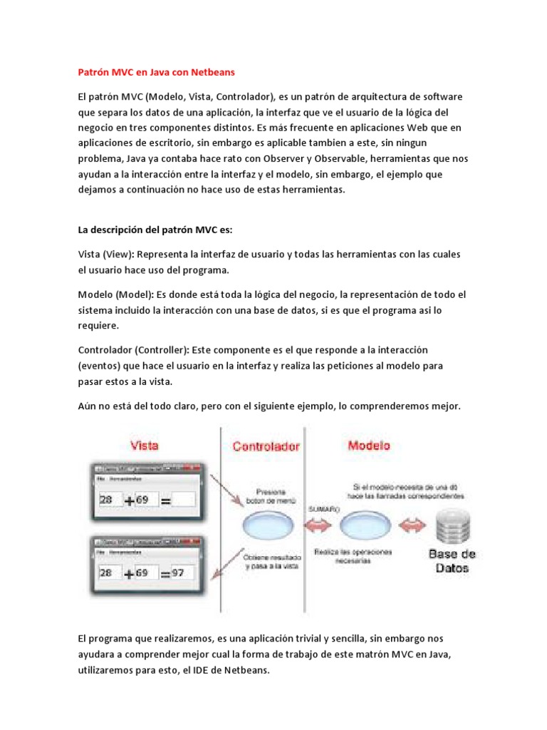 Patrón MVC en Java Con Netbeans | PDF | Frijoles Netos | Aplicaciones y software