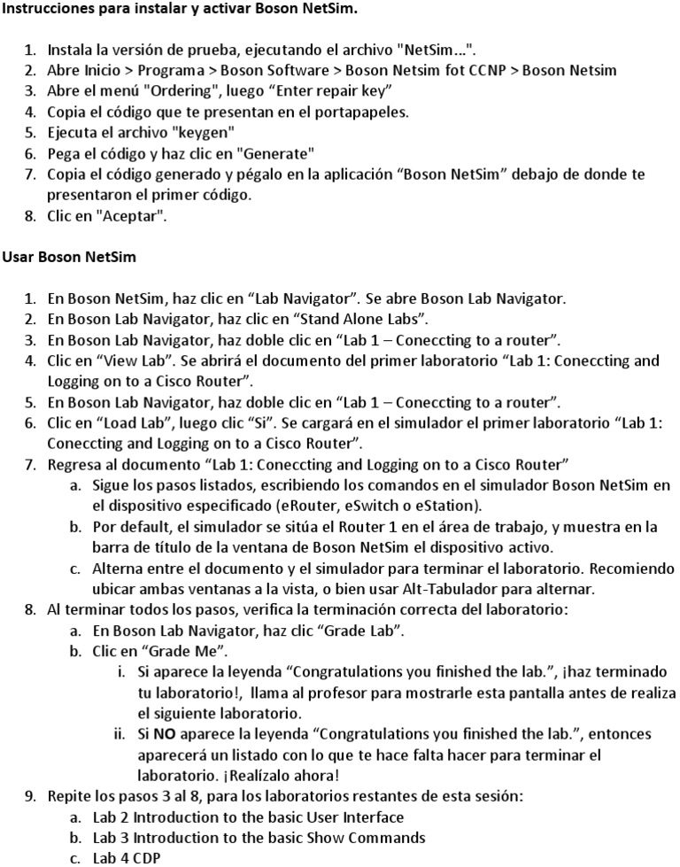 Usando Boson NetSim | PDF