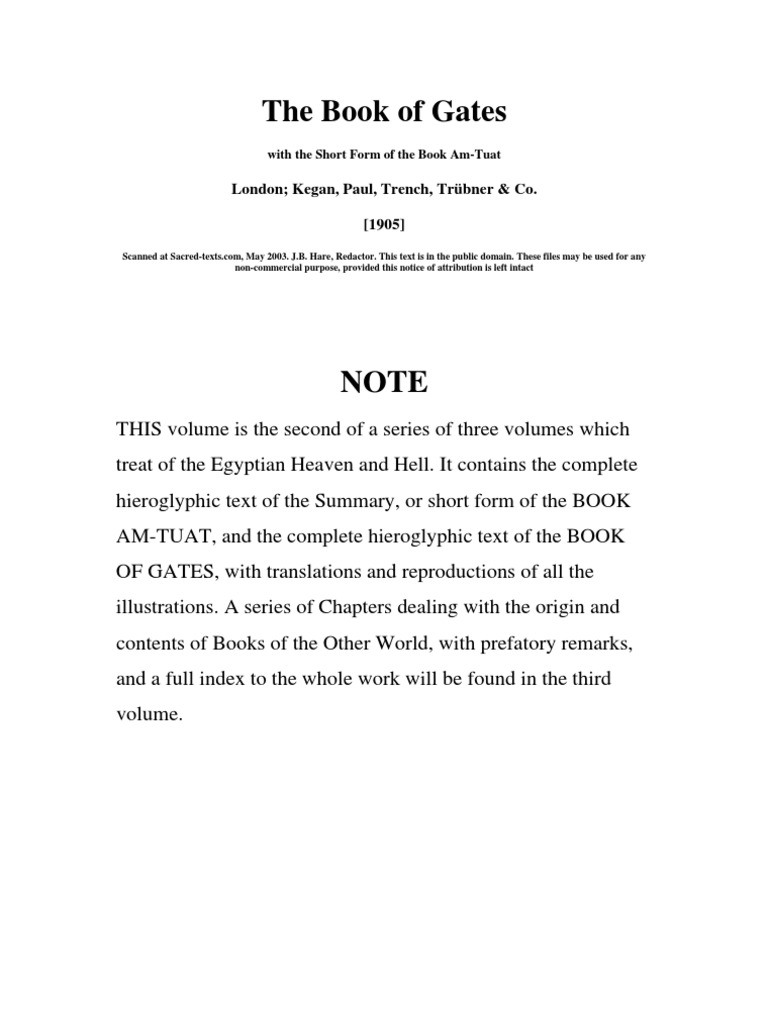 Egyptian Book of Gates | PDF