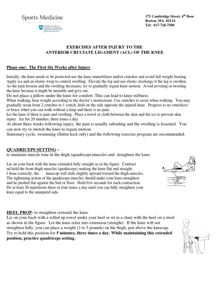 Acute ACL Injury Rehab | PDF