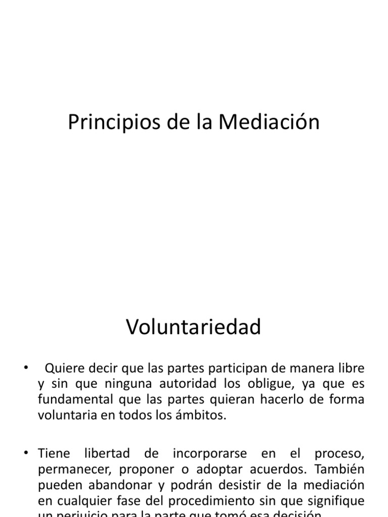 Principios de La Mediación | PDF