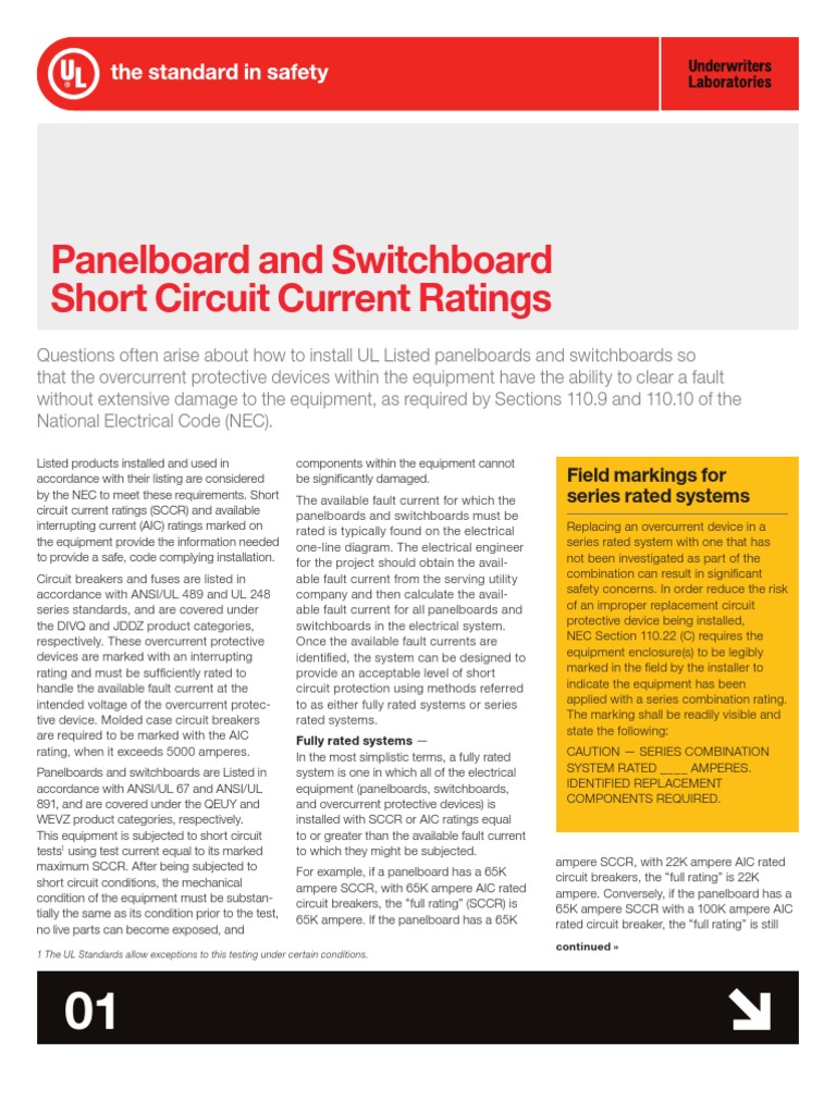 Panel Board ShortCircuit Ratings | PDF