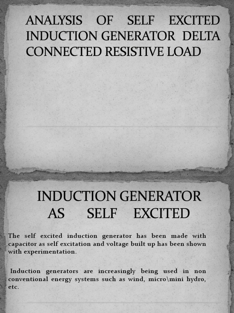 Analysis of Self Excited Induction Generator Delta Connected Resistive ...