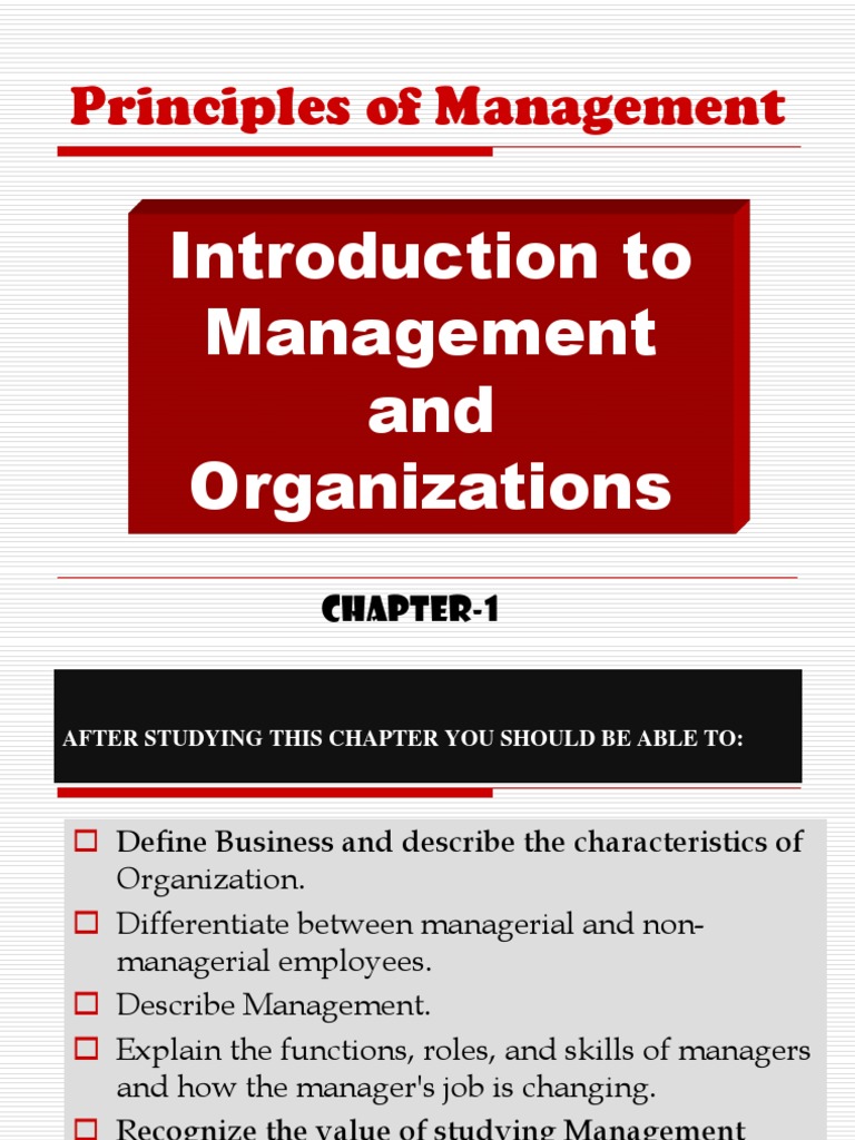 Principles of Management: Introduction To Management and Organizations ...