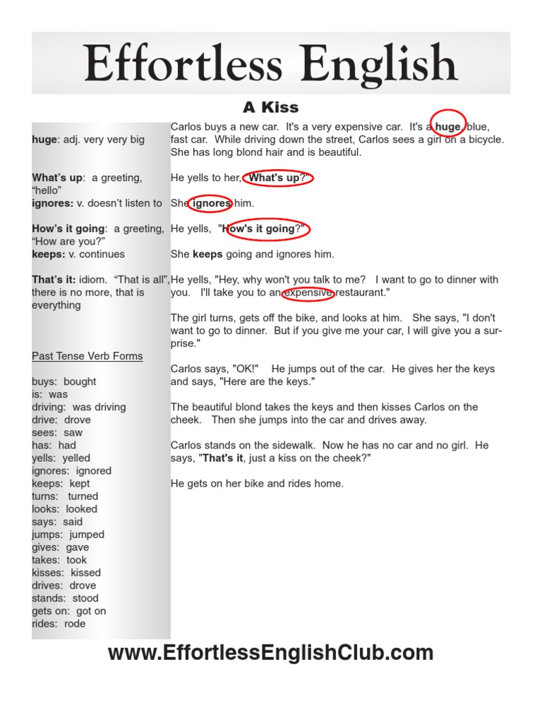 Effortless English: A Kiss | PDF | Cemetery