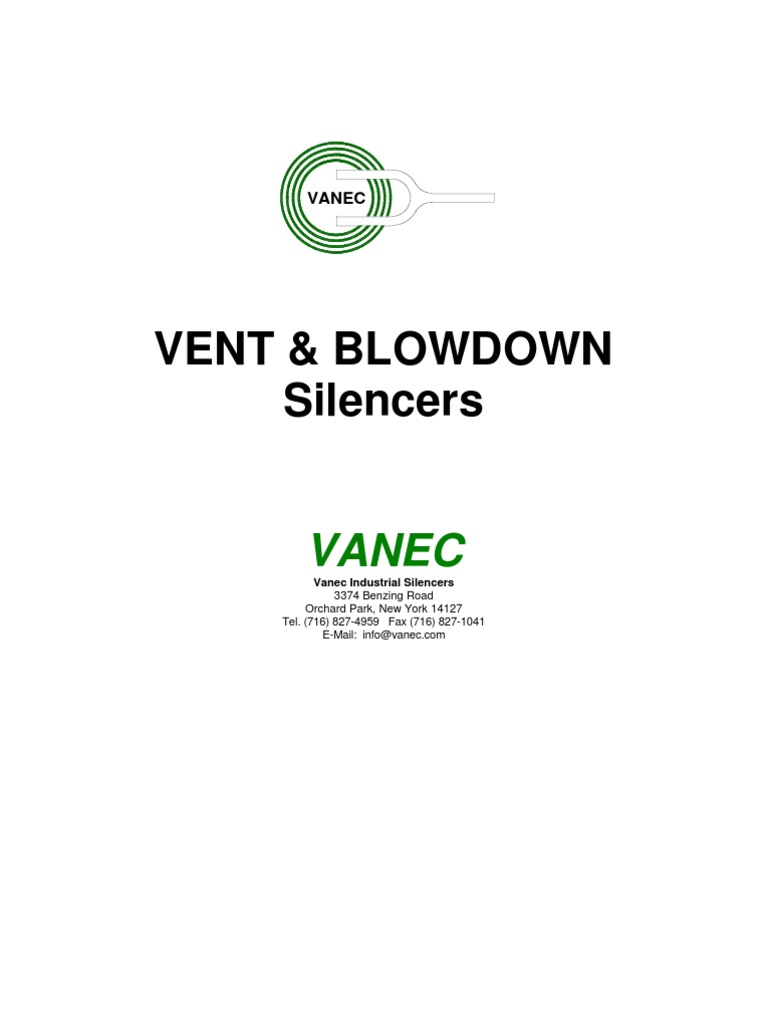 VANEC Vent & Blowdown Silencer Selection Guide | PDF | Noise | Valve