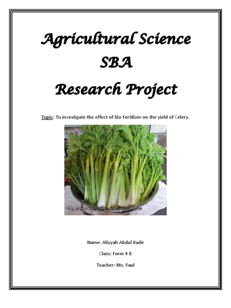 Agri SBA1 | PDF | Celery | Fertilizer