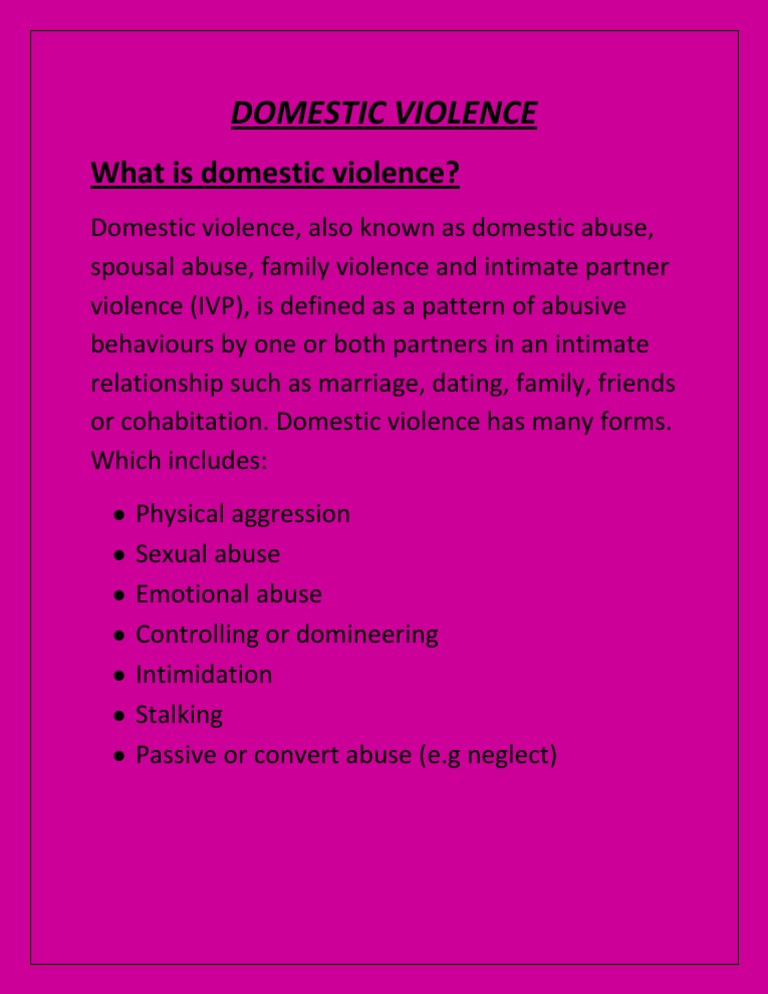 Domestic Violence | PDF