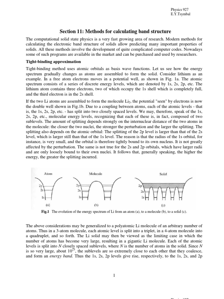 Section 11 - Methods - For - Calculating - Band - Structure PDF | PDF ...