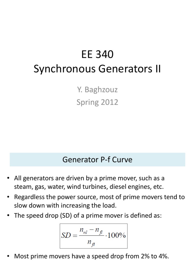 Synchronizing Synchronous Generators | PDF | Electric Power System | Ac ...