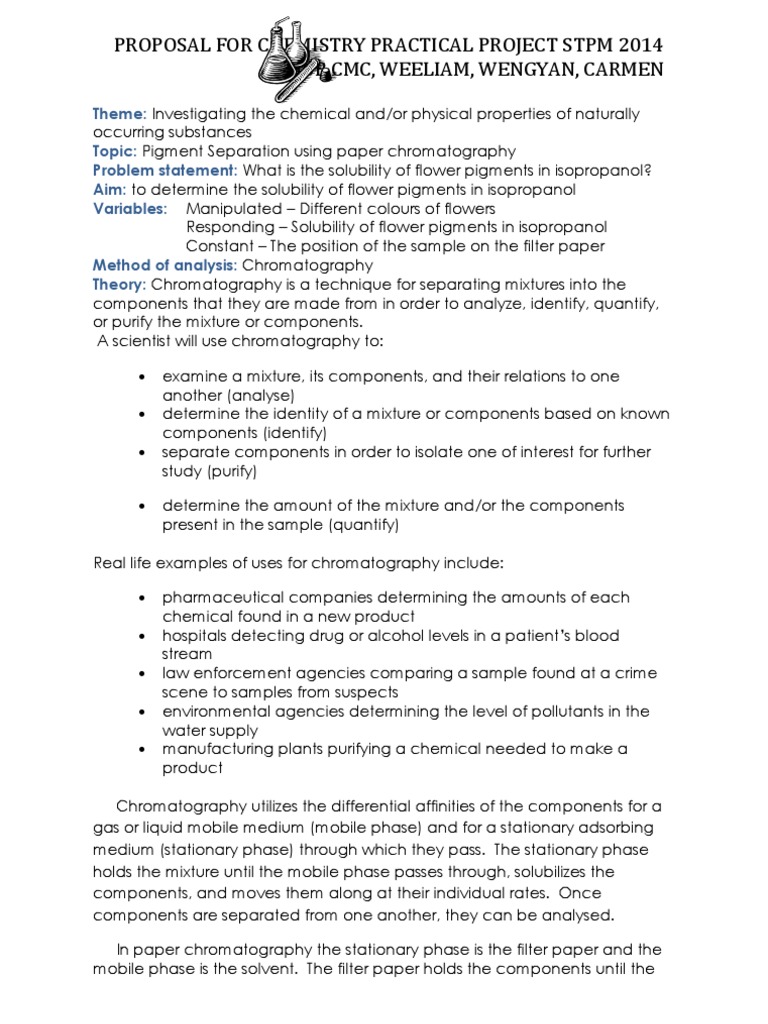 proposal-for-chemistry-project-pdf-chromatography-solubility