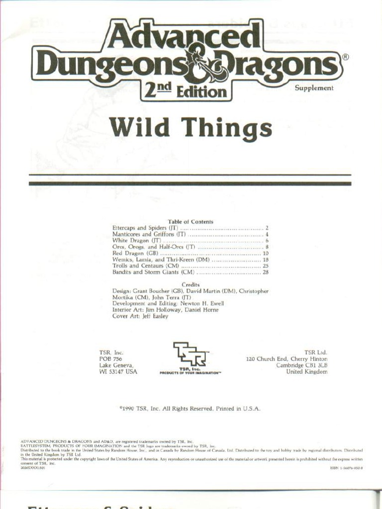 Wild Things Set TSR 2020S Wilderness Survival Guide | PDF | Language ...