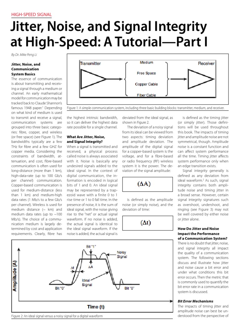Jitter, Noise, and Signal Integrity at High-Speed A Tutorial-Part I PDF ...