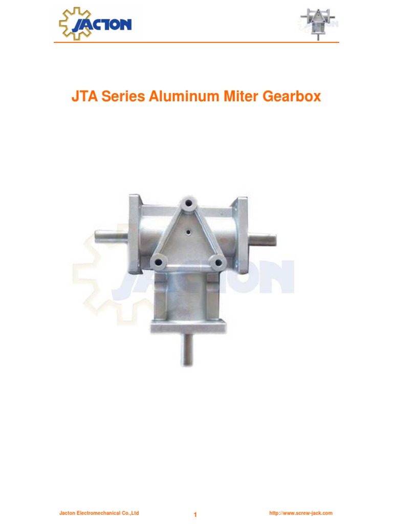 JTA Series Aluminum Miter Gearbox | PDF | Transmission (Mechanics ...