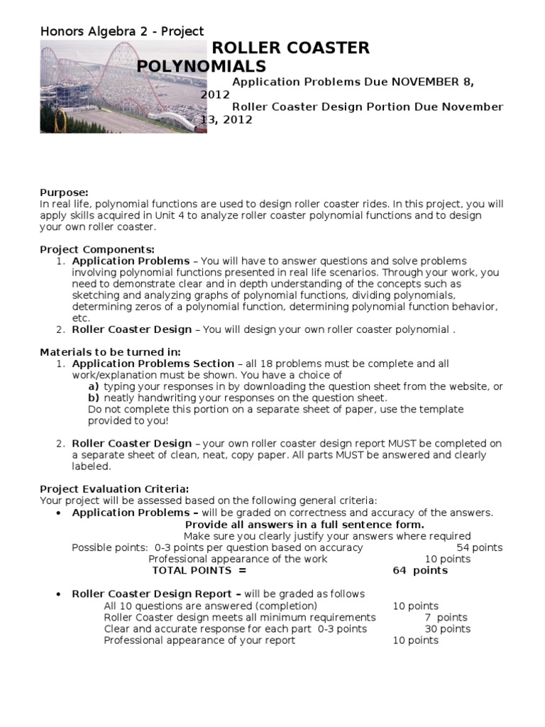 Roller Coaster Polynomials | PDF | Polynomial | Zero Of A Function