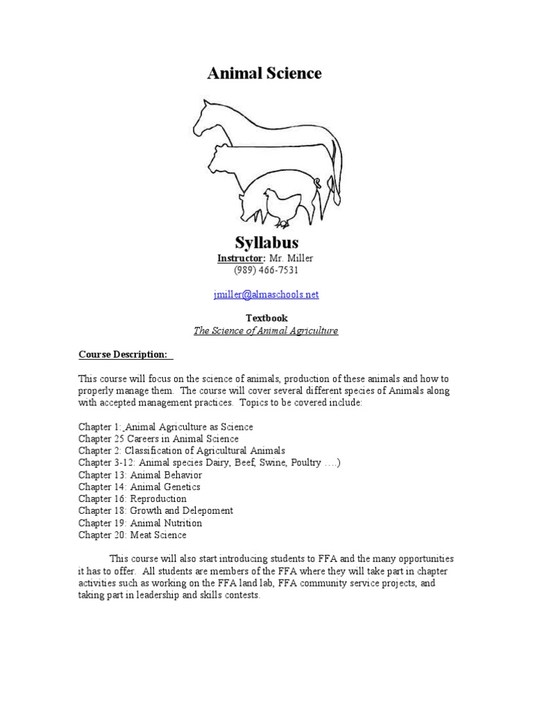 Animal Science Syllabus | Download Free PDF | Agriculture | Schools