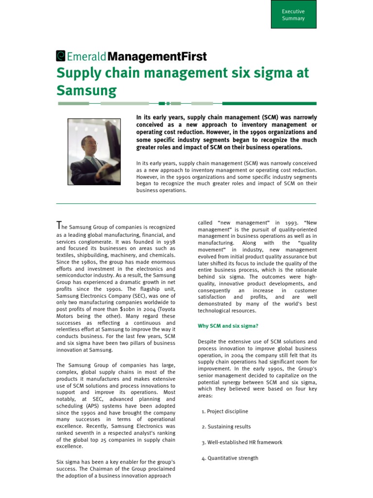 Samsung Supply Chain Management | Download Free PDF | Six Sigma ...