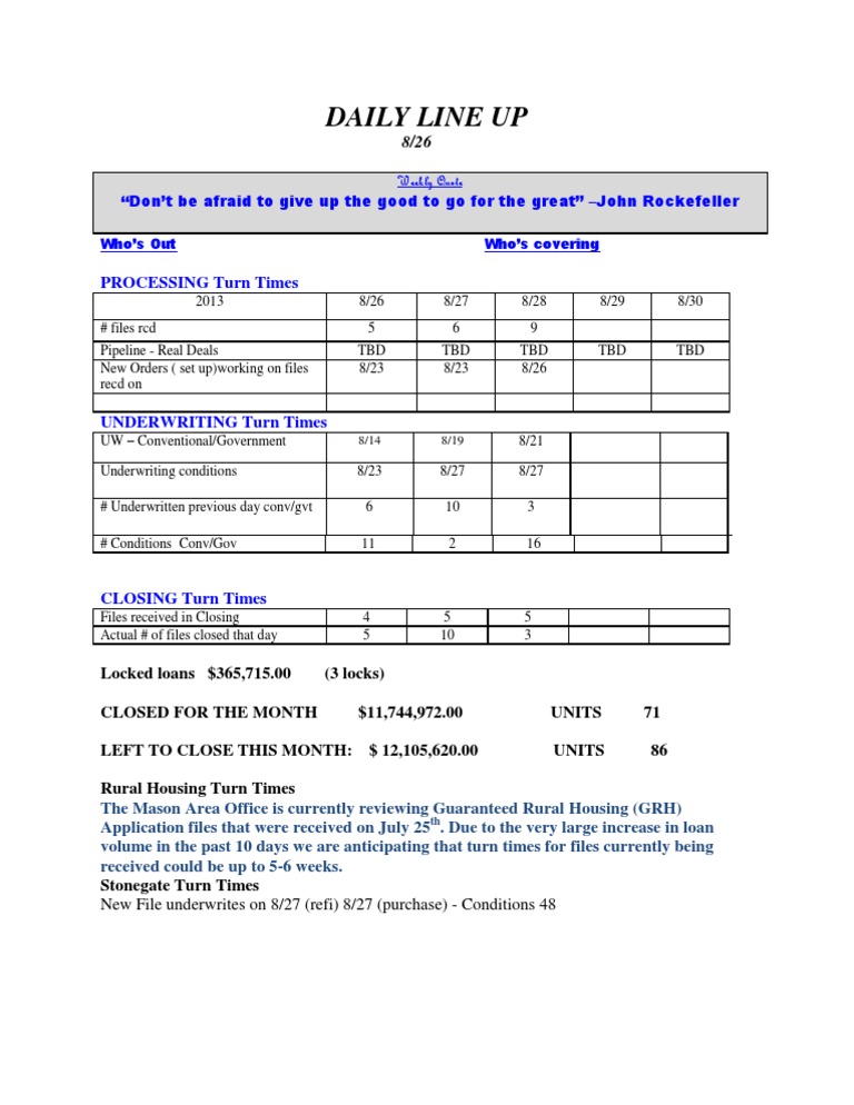 Daily Line Up | PDF | Underwriting | Service Industries