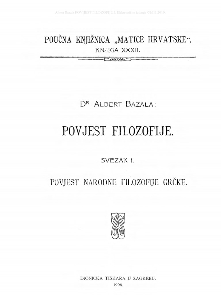 Albert Bazala I Povijest Filozofije PDF | PDF