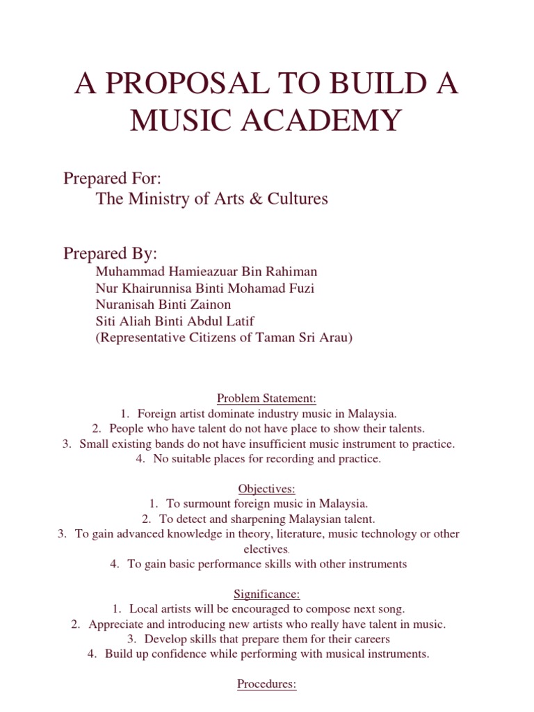 Music Proposal